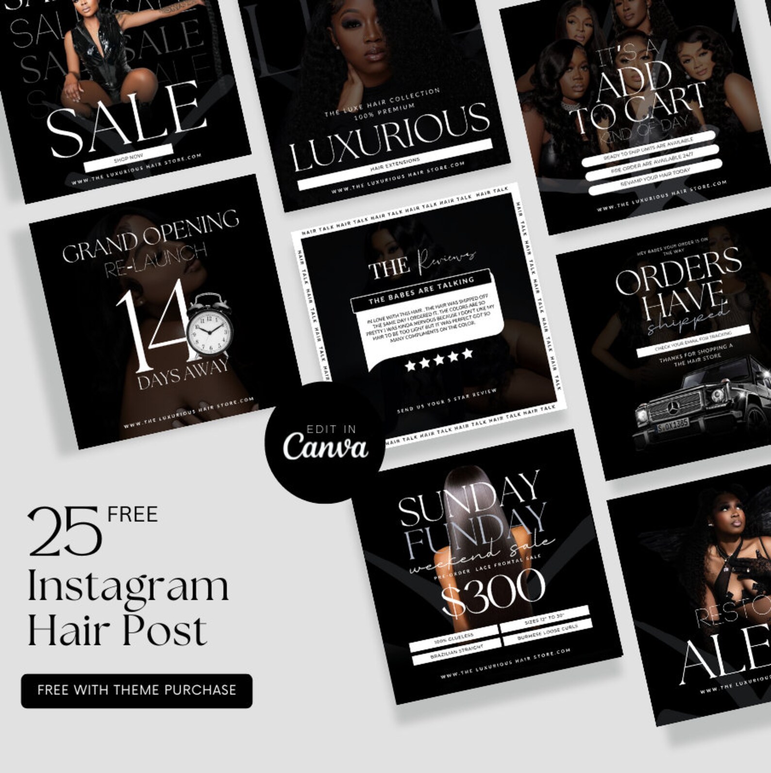 Shopify Hair Website Template, Hair Website, Shopify Website Theme With ...