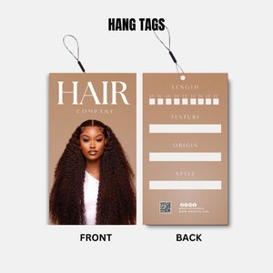 Hair Tag Template, Hair Bundle Tag, Thank You Card, Hair Extension Hang ...