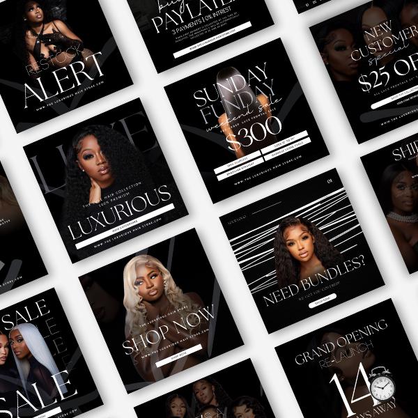 70 Hair Instagram Post Templates: Hair Marketing Flyers (canva, Instant ...