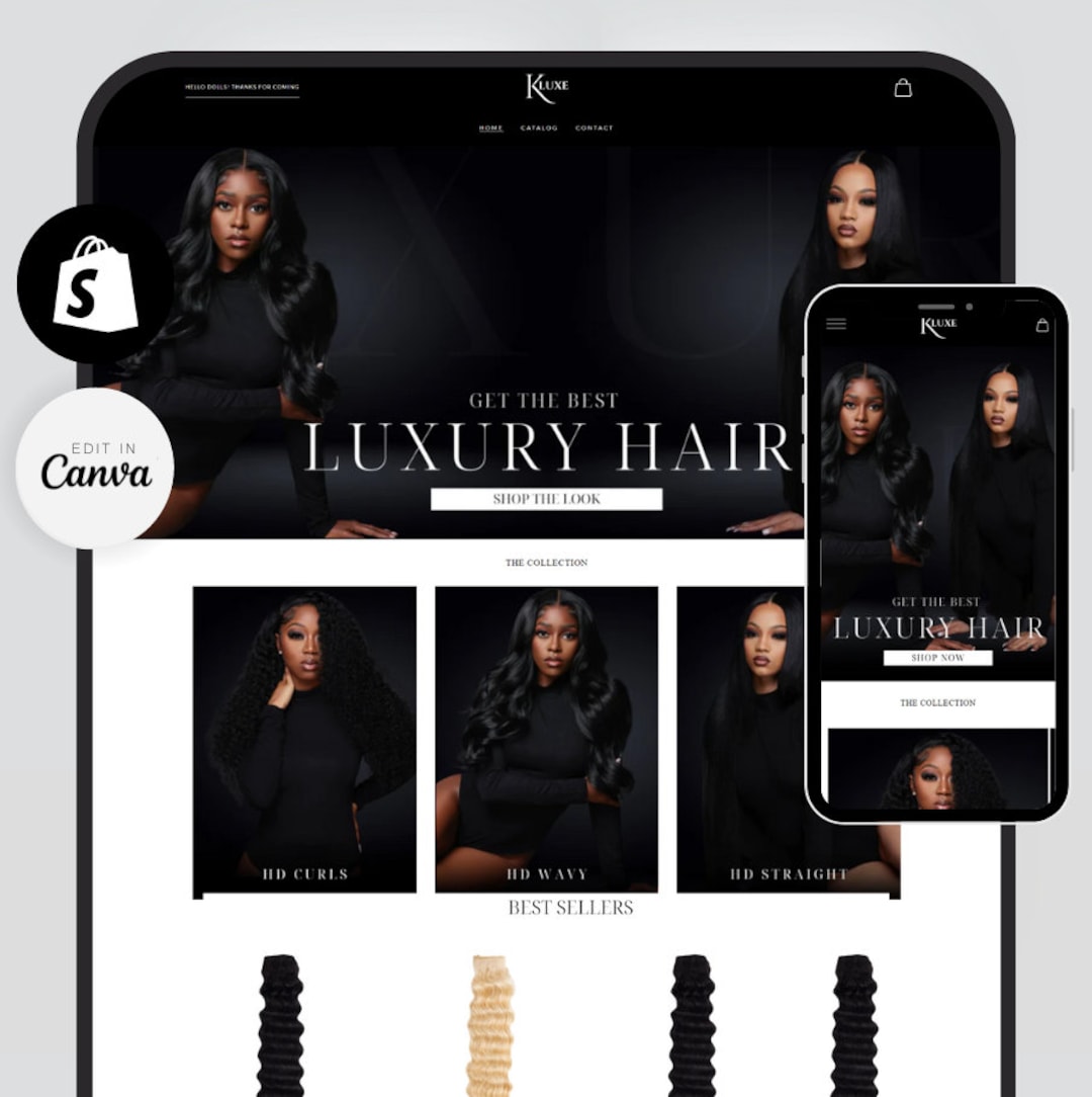 Luxury Hair Extension Shopify Template - Etsy