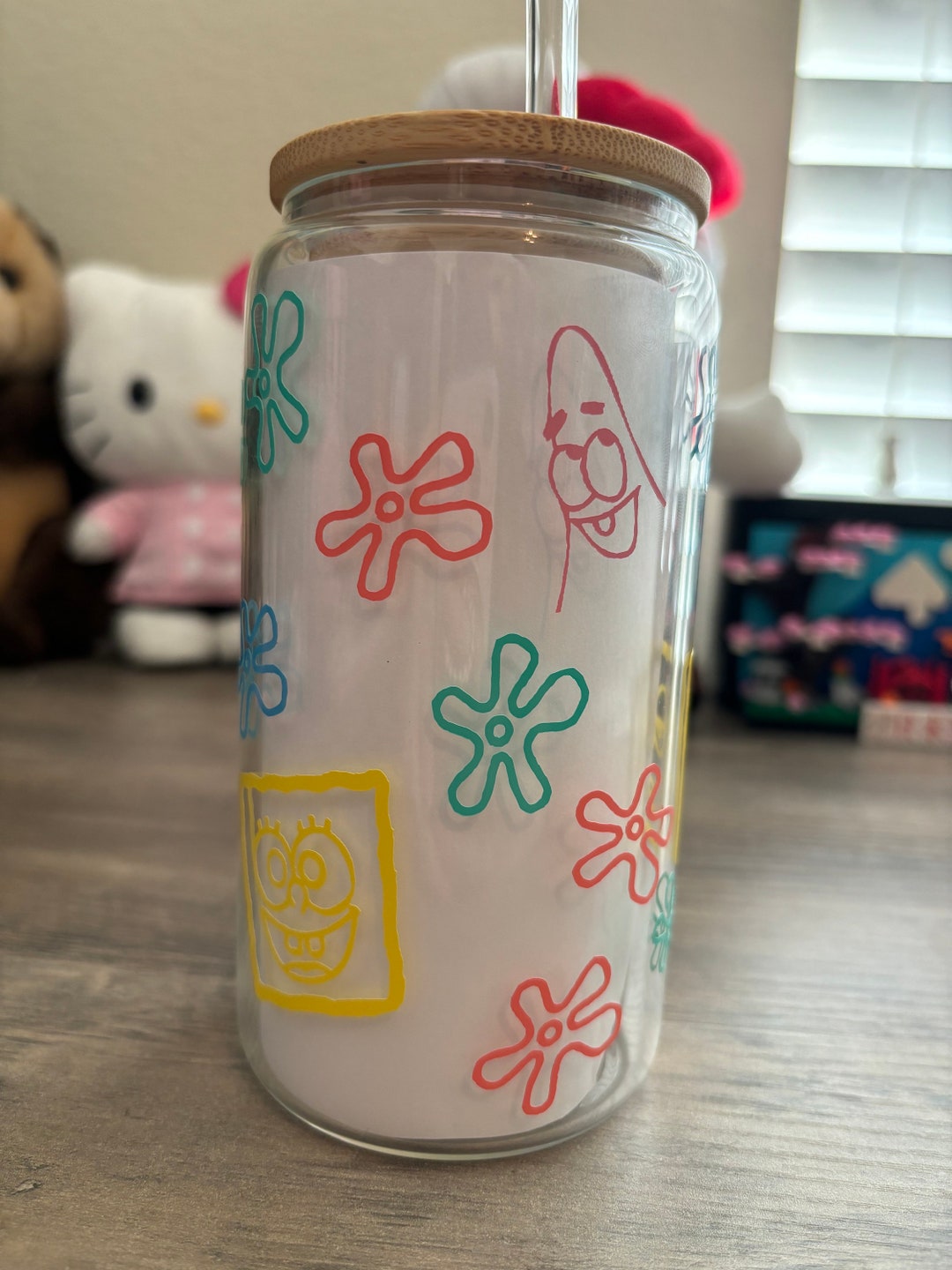 Spongebob and Patrick Glass Cup - Etsy