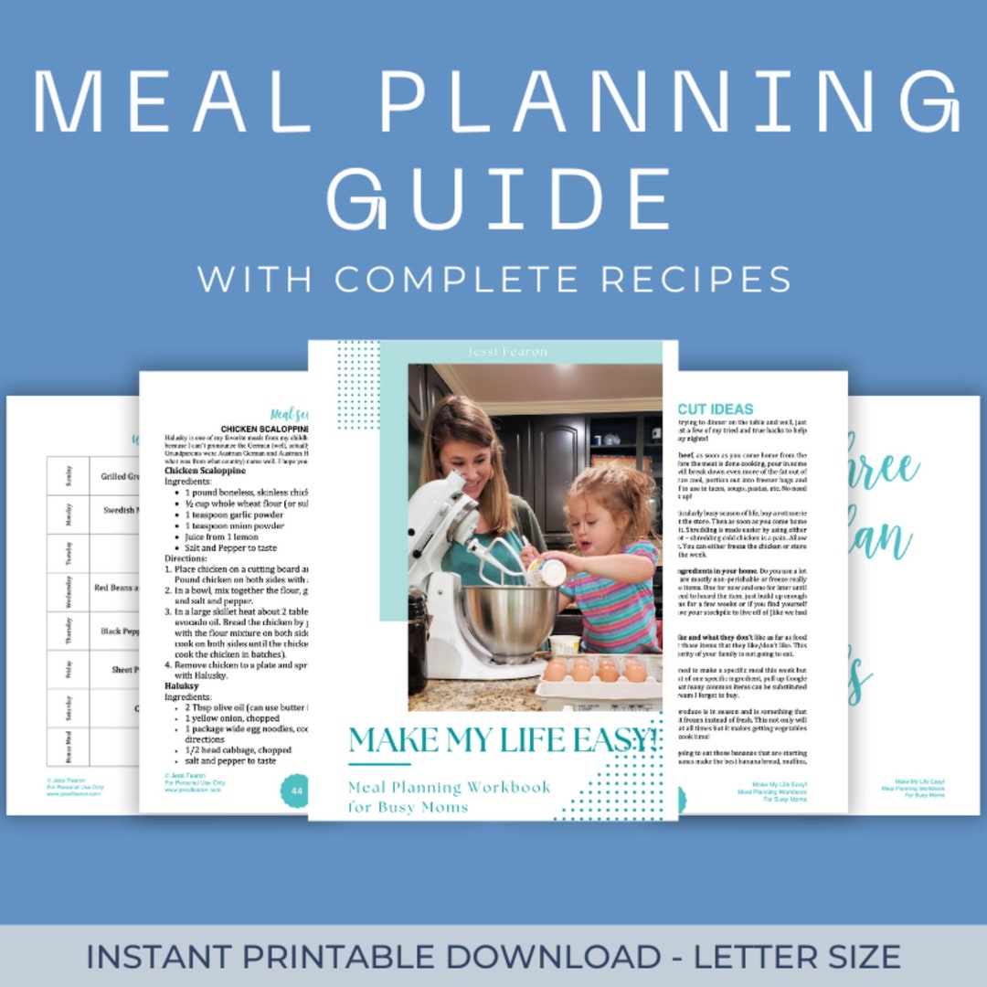 Make My Life Easy! Meal Planning Workbook for Busy Moms - Etsy