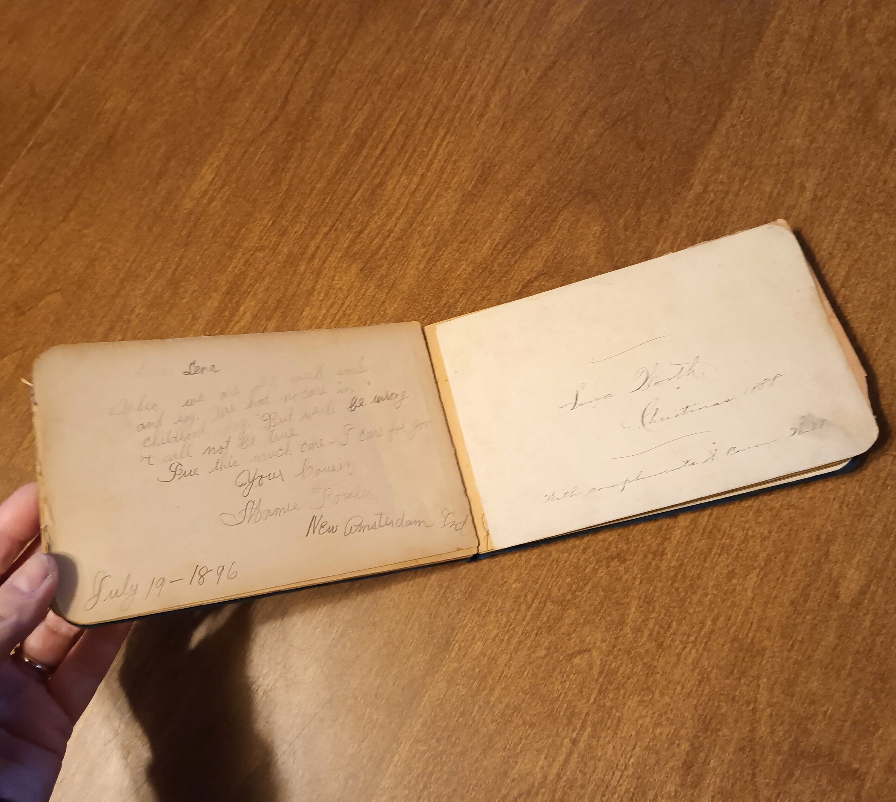 Antique Autograph Book Blue Velvet Booklet Scrapbook 1896 Memory Book ...