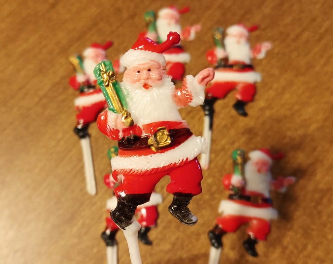 Vintage Santa Claus Cupcake Picks Cake Decorations Christmas Picks Cake ...