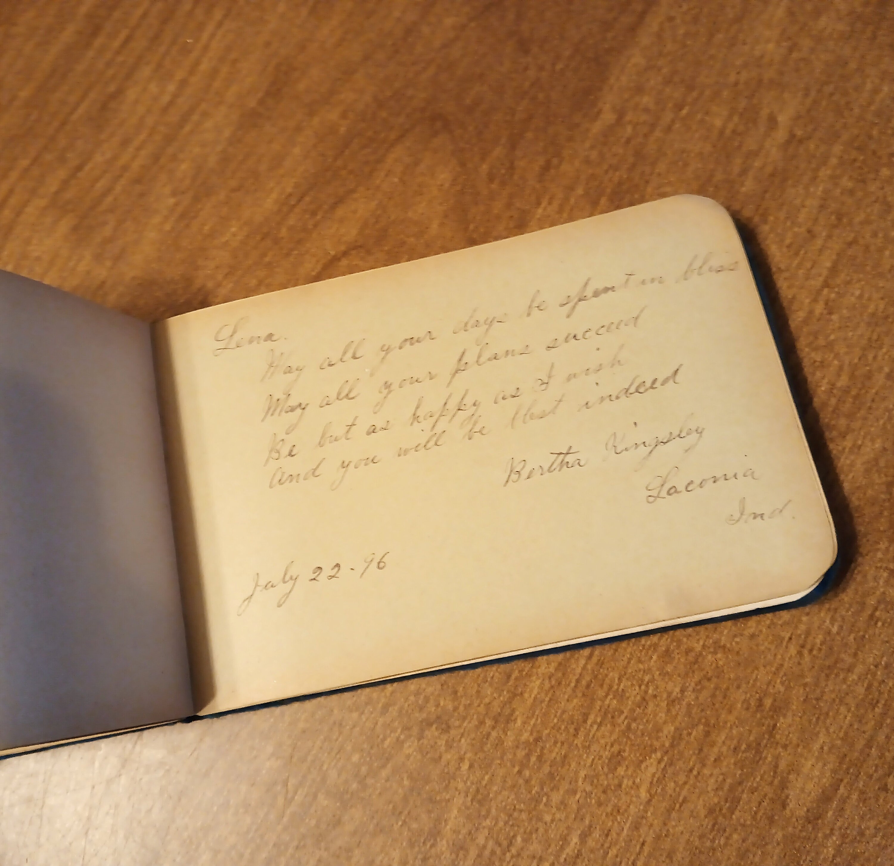 Antique Autograph Book Blue Velvet Booklet Scrapbook 1896 Memory Book ...