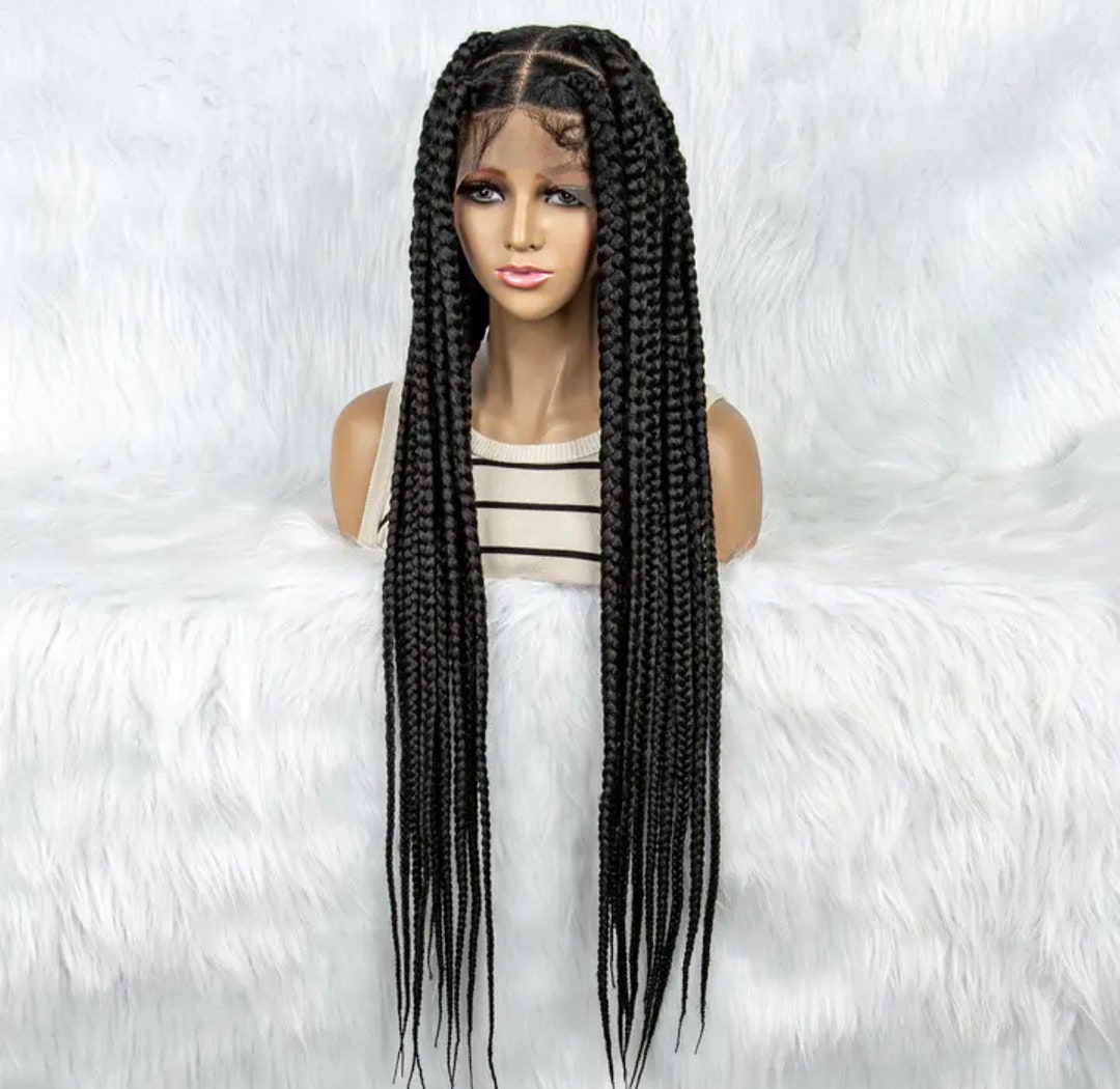 Full Lace Jumbo Box Braid Synthetic Wig - Etsy