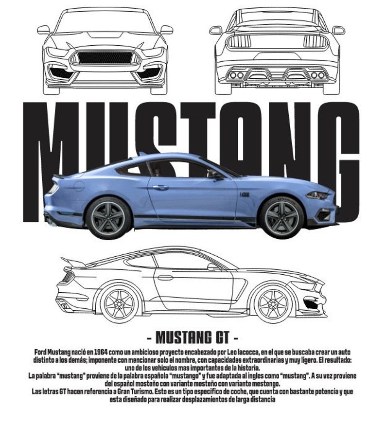 Vector Mustang GT - Etsy México