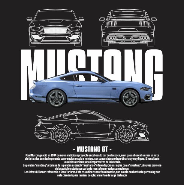 Vector Mustang GT - Etsy México