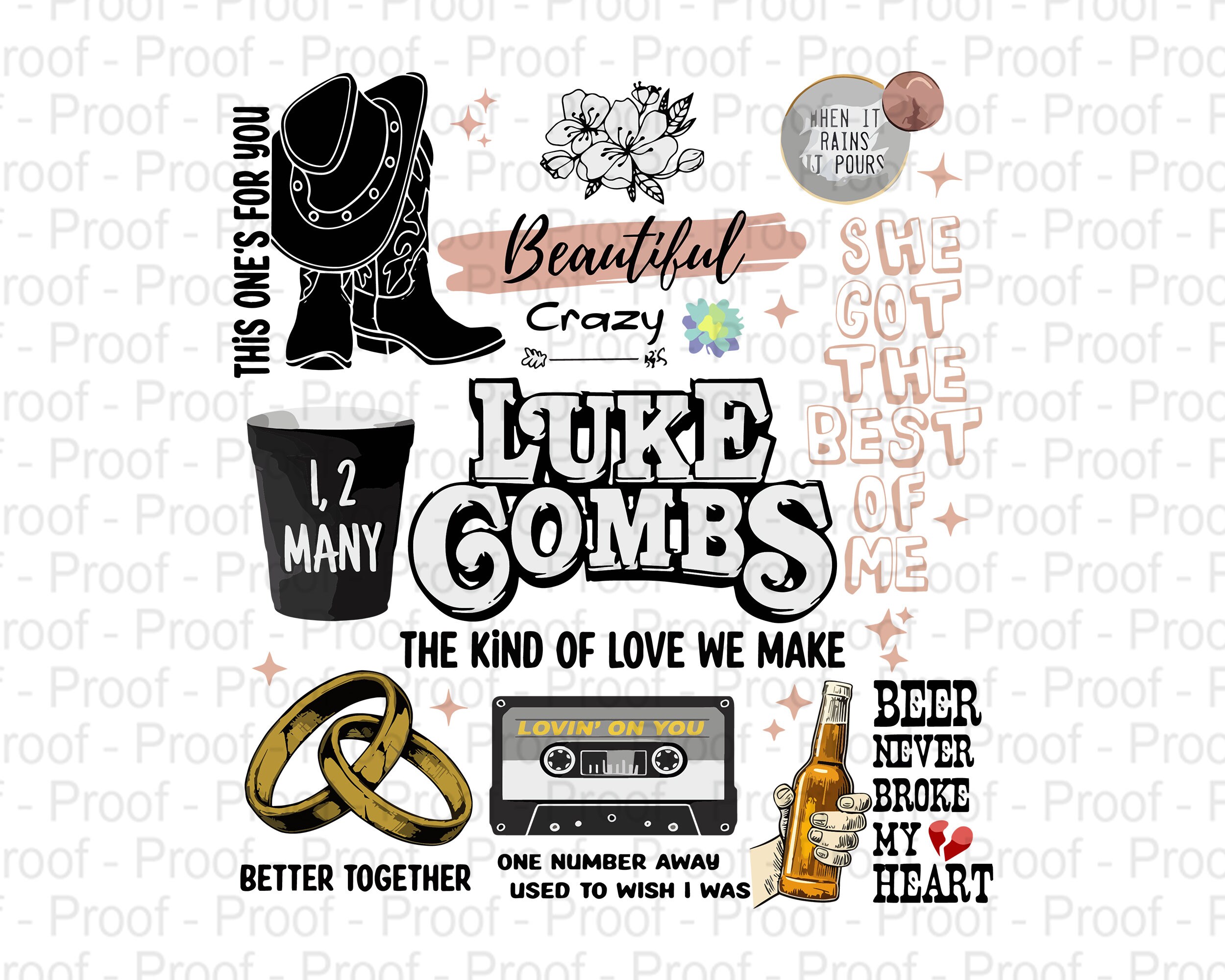 Luke Combs Png , Ready to Print, Printable Design, Artist, 90s, Bts ...