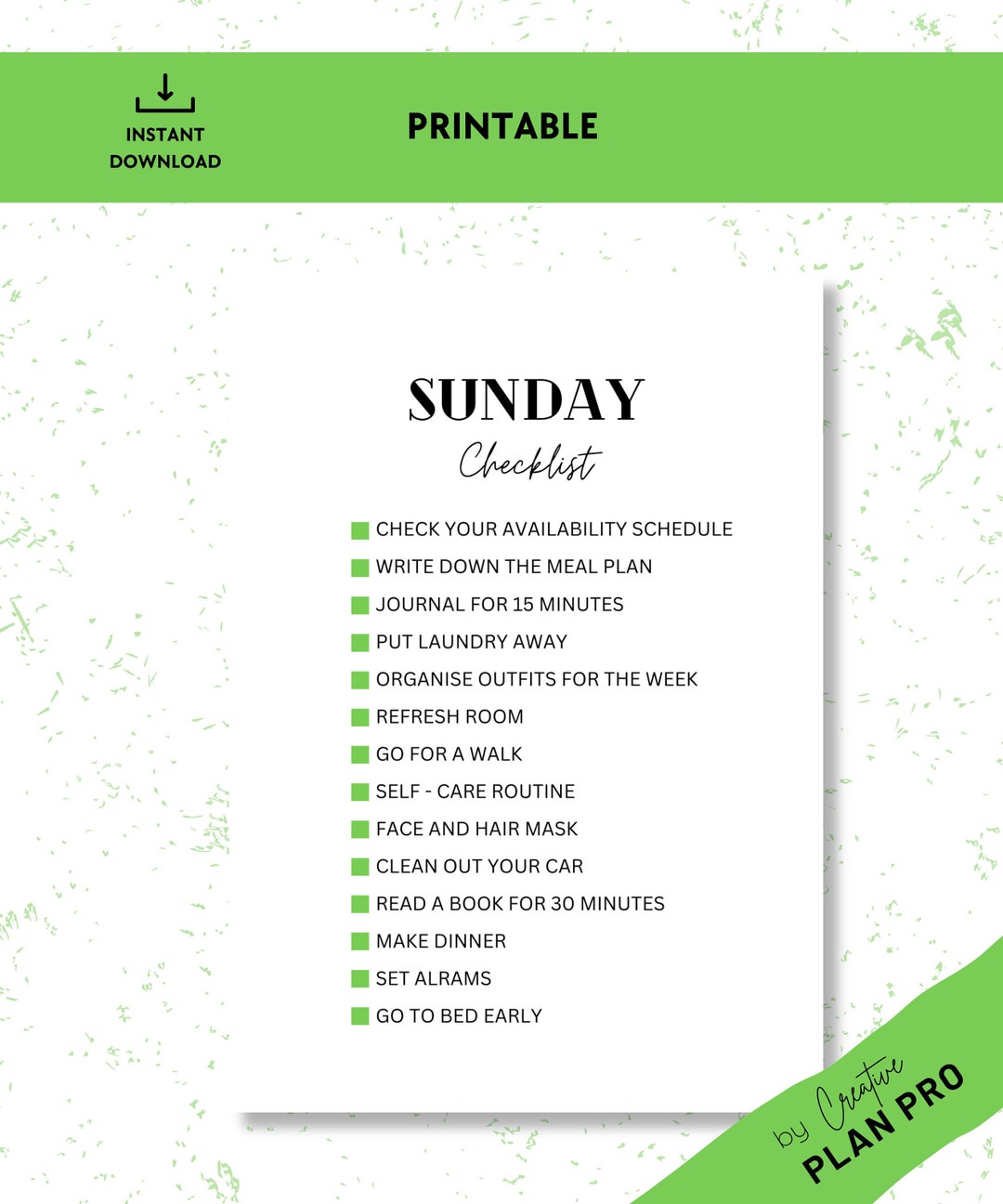 Sunday Checklist - Etsy