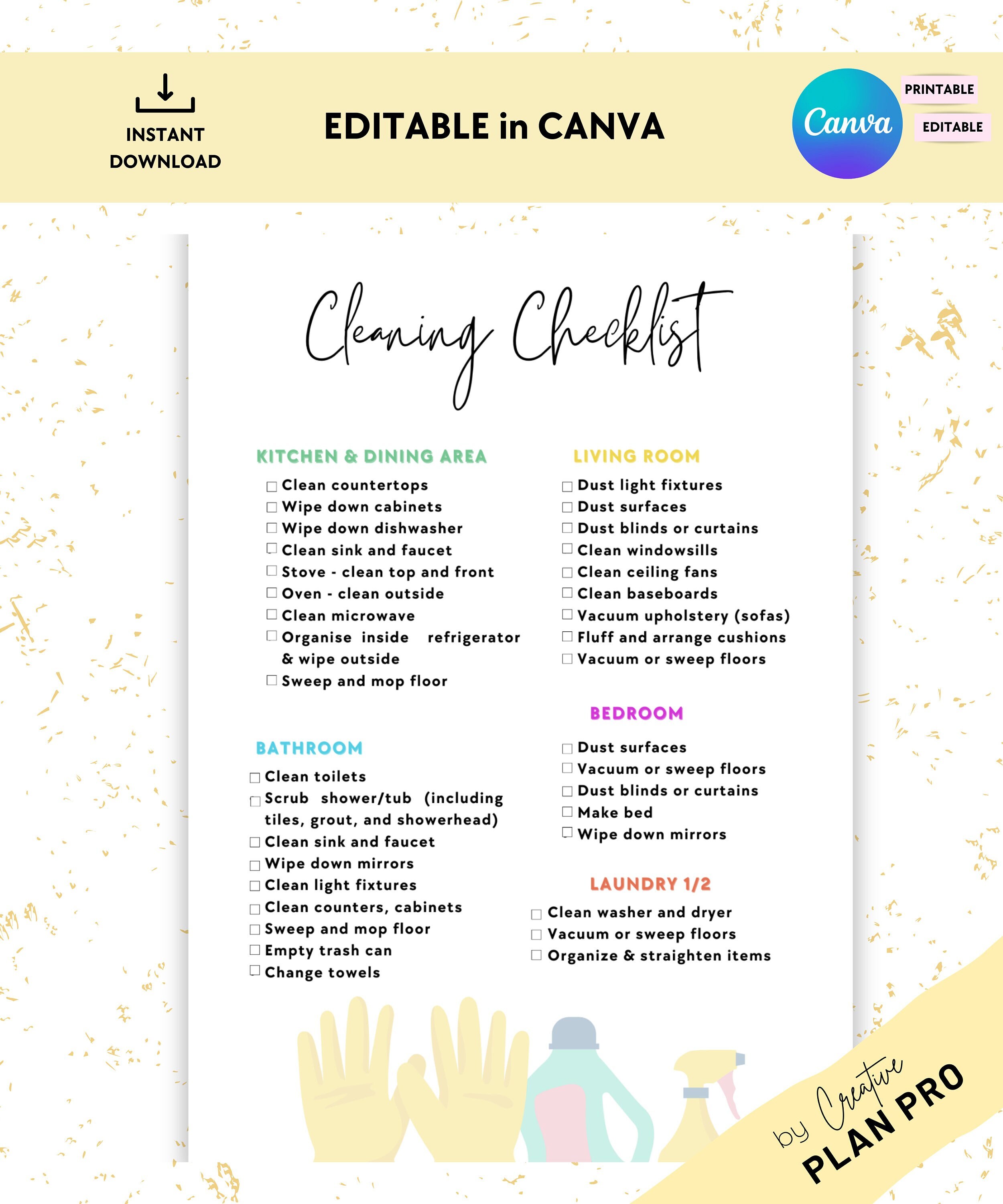 Cleaning Checklist - Etsy