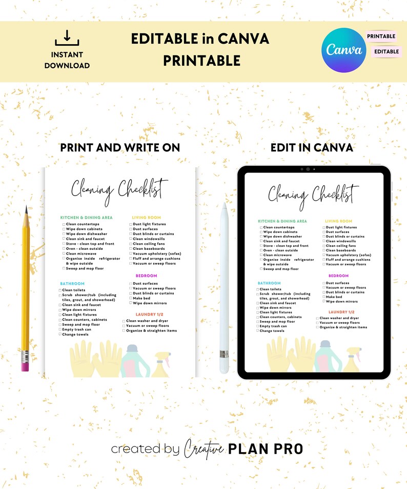 Cleaning Checklist - Etsy