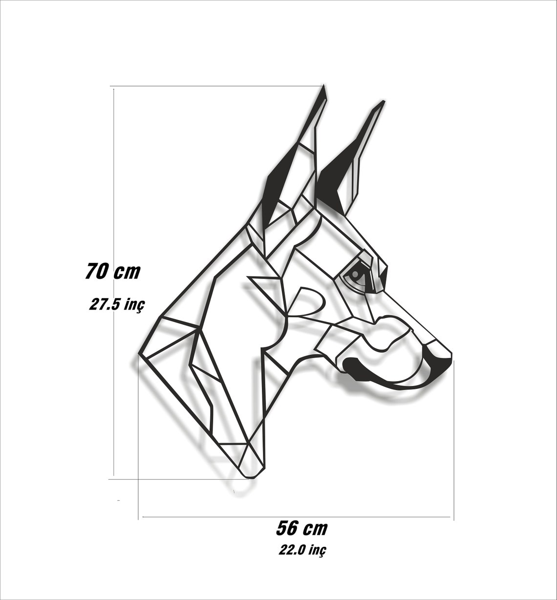 Metal Wall Decor Dobermann Geometry Dog Wall Art Wall Art Animal Wall ...