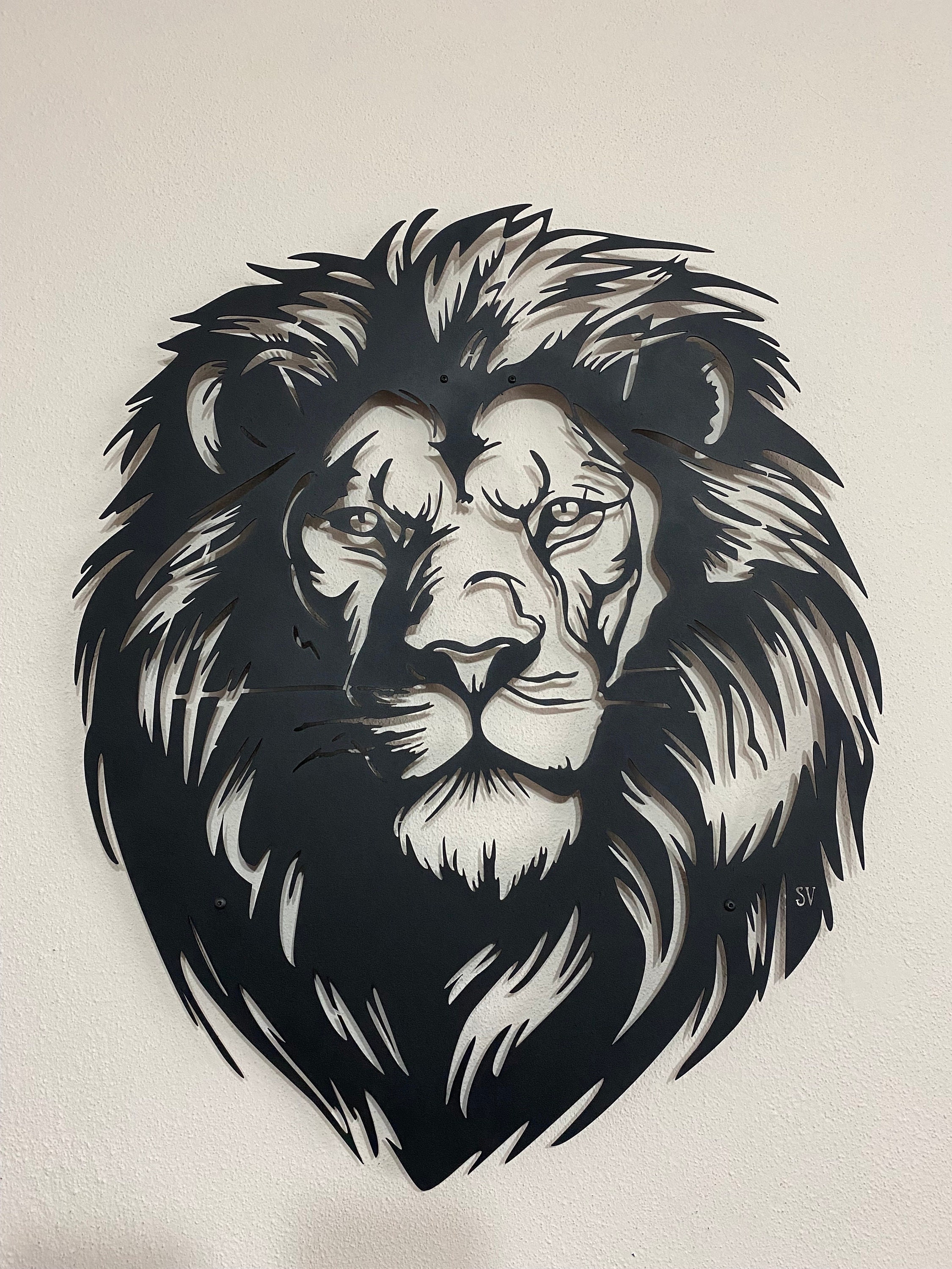 Metal Lion Wall Decor Gift Idea Animal Lover Lion Decor Chrismas Gift ...