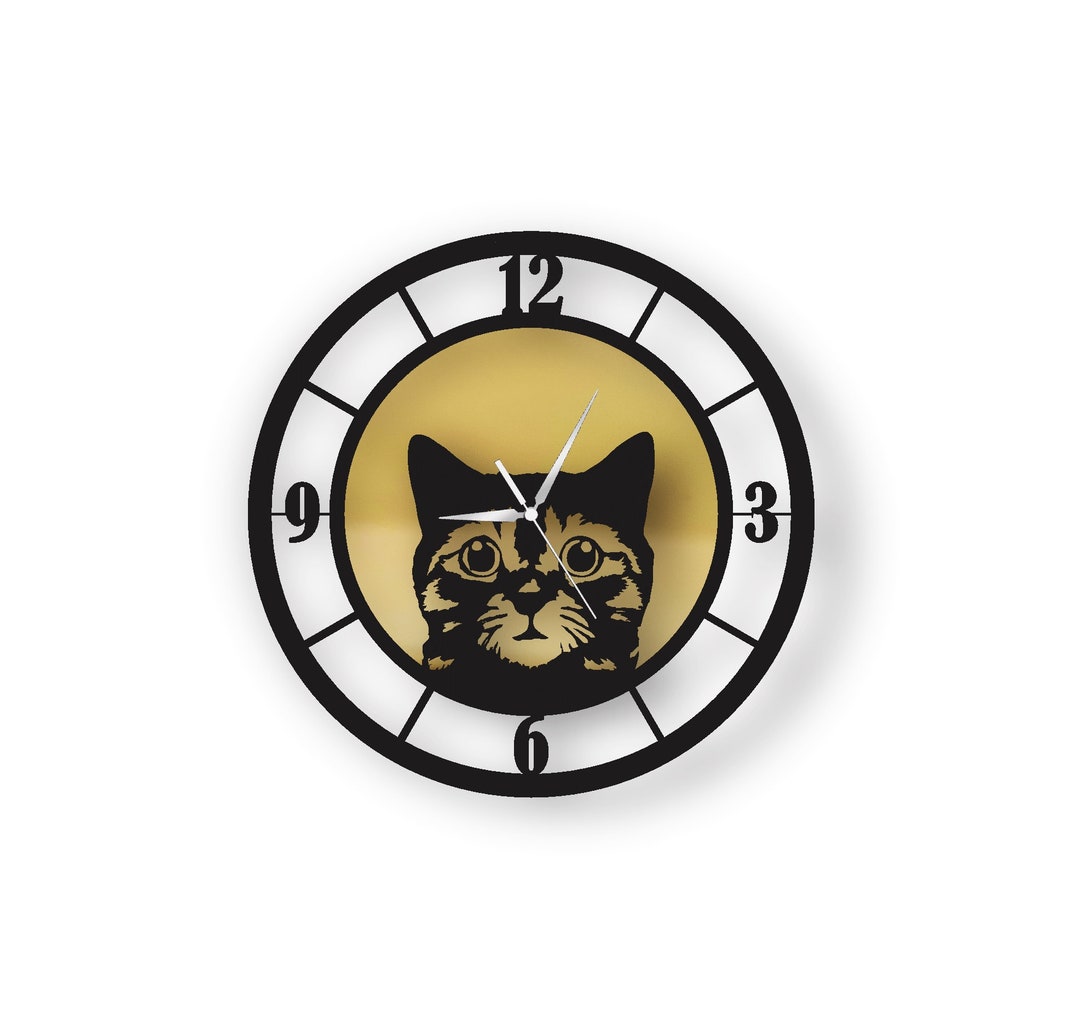 Cat Design Metal Wall Clock,cat Decor,nature Metal Wall Decor,gift ...