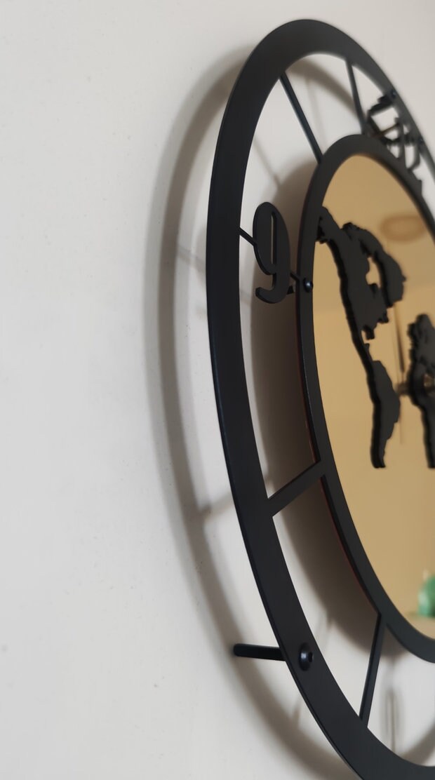 World Map Metal,wall Decoration ,word Map, Modern Wall Clock, Home ...