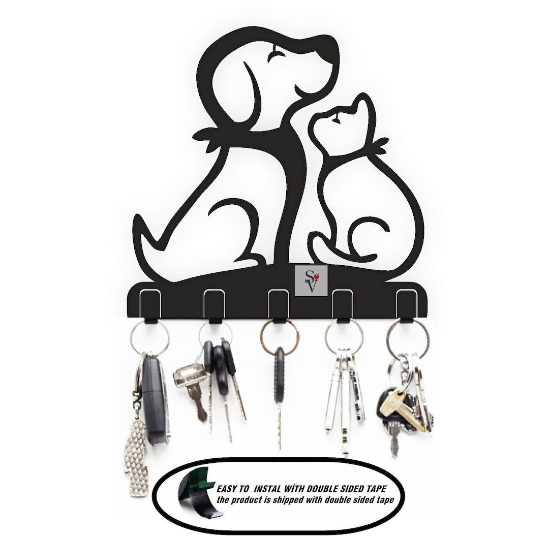Dog and Cat Metal Wall Key Hanger , Key Chain Hanger,home Gifts, Key ...