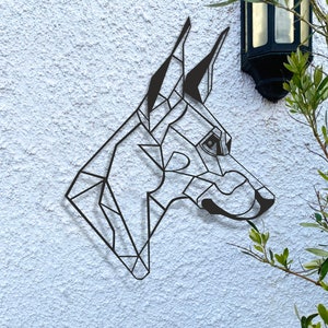 Metal Wall Decor Dobermann Geometry Dog Wall Art Wall Art Animal Wall ...