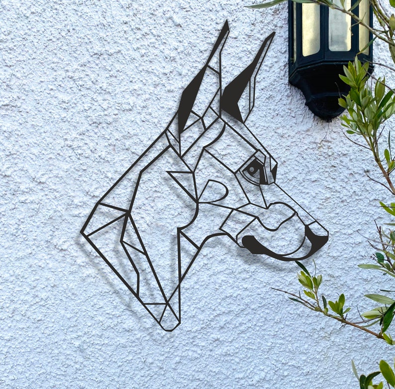 Metal Wall Decor Dobermann Geometry Dog Wall Art Wall Art Animal Wall ...