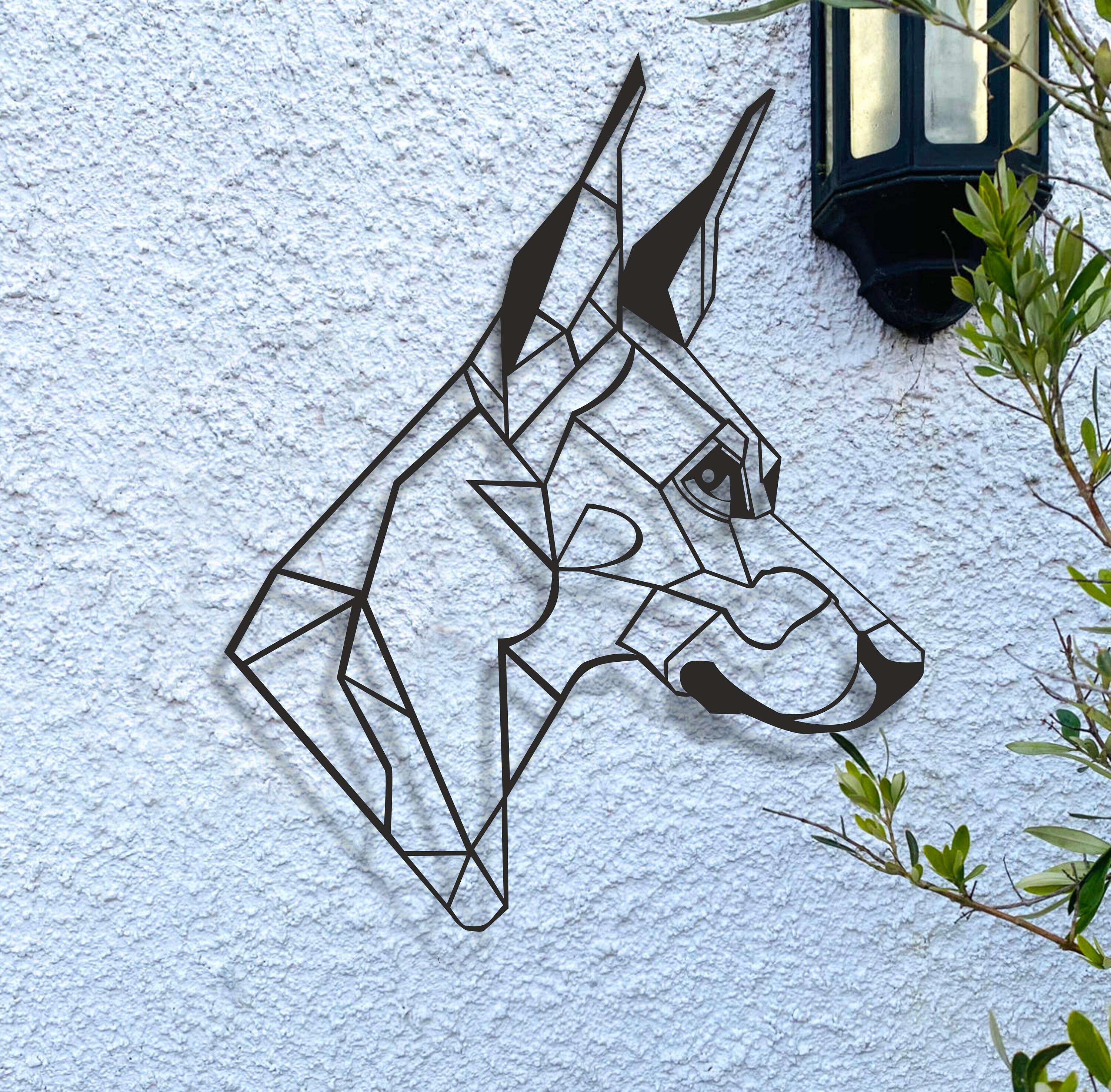 Metal Wall Decor Dobermann Geometry Dog Wall Art Wall Art Animal Wall ...