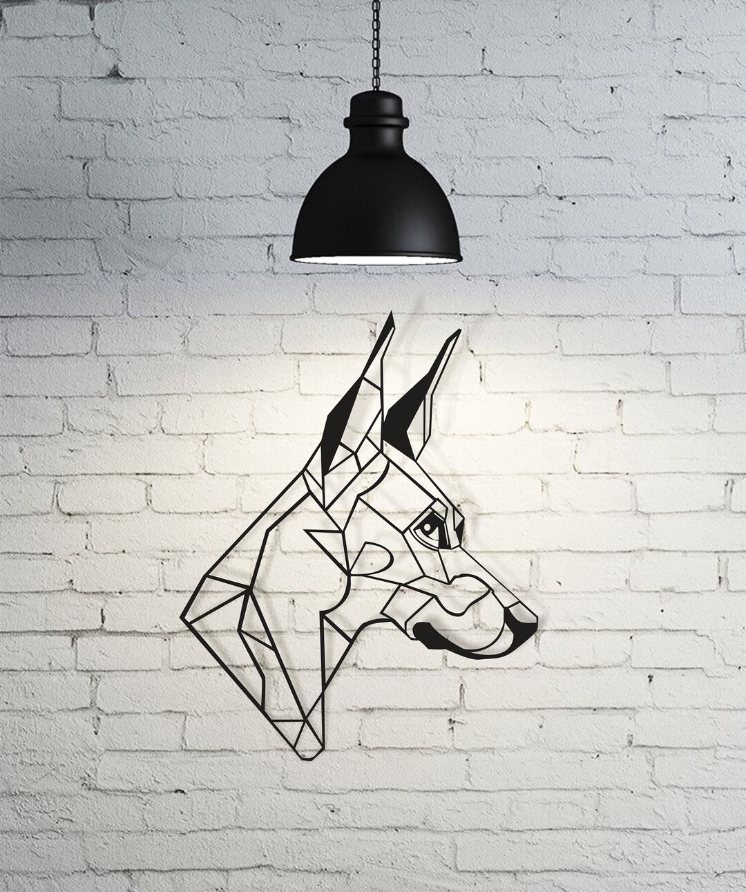 Metal Wall Decor Dobermann Geometry Dog Wall Art Wall Art Animal Wall ...