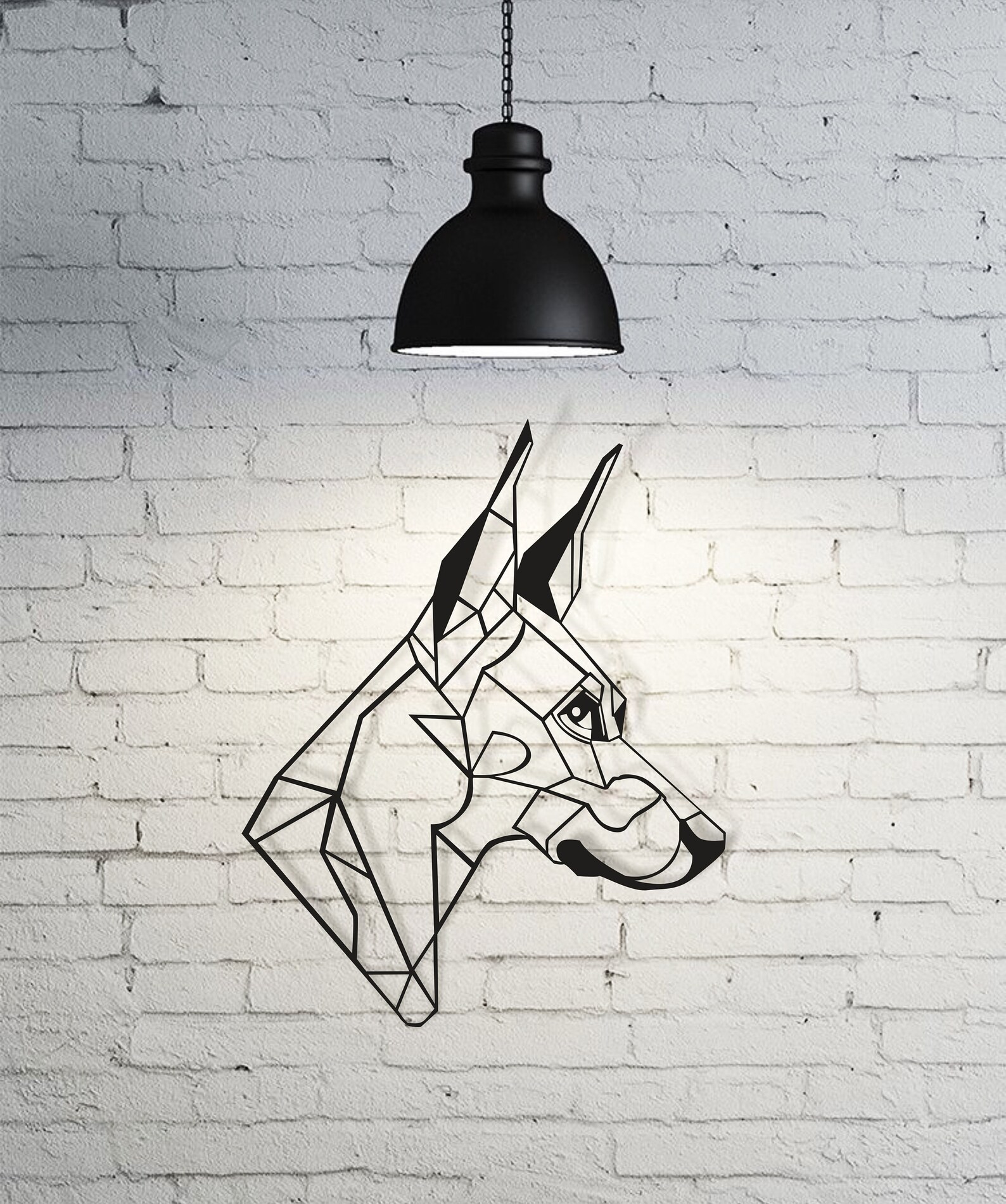 Metal Wall Decor Dobermann Geometry Dog Wall Art Wall Art Animal Wall ...