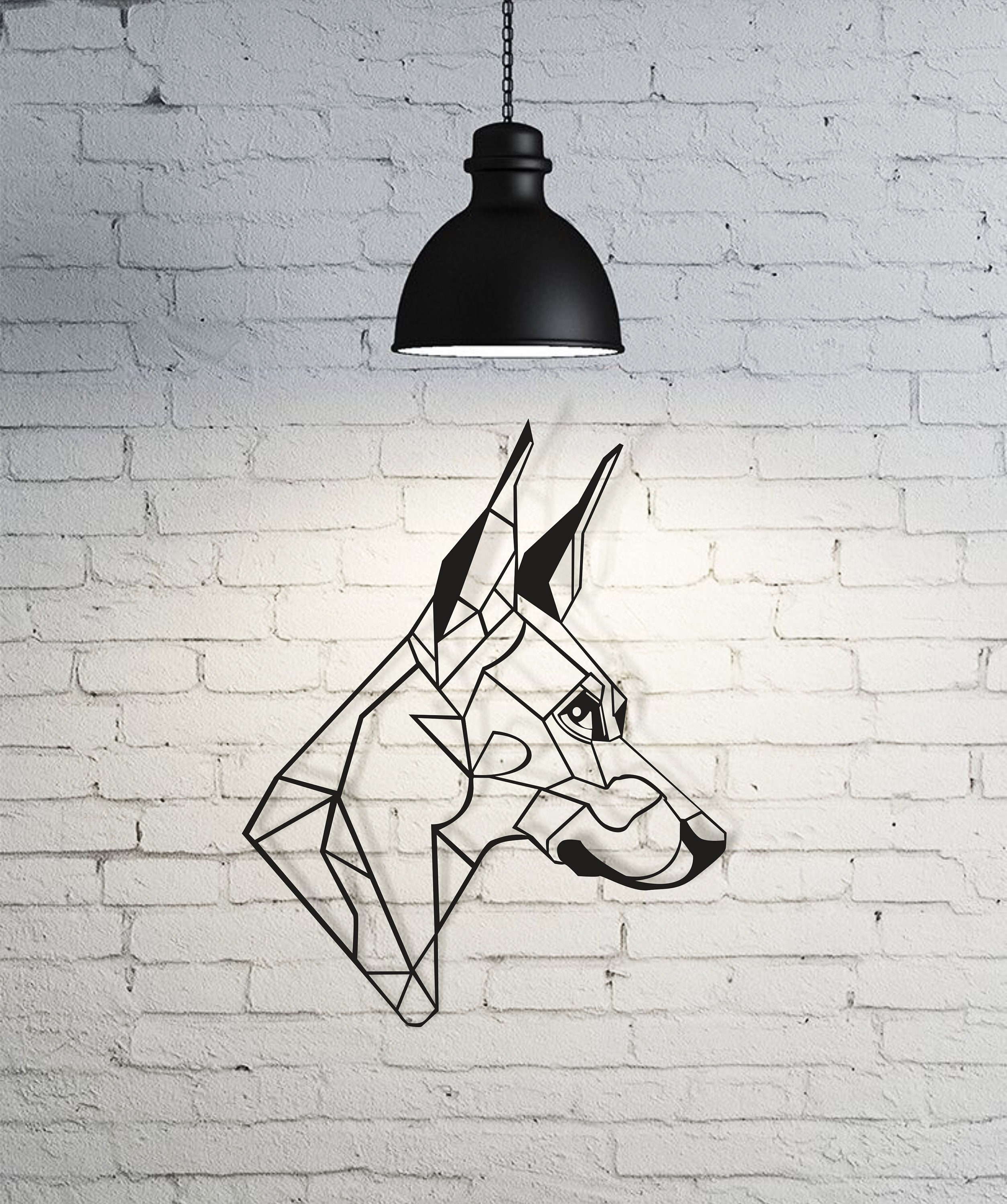 Metal Wall Decor Dobermann Geometry Dog Wall Art Wall Art Animal Wall ...