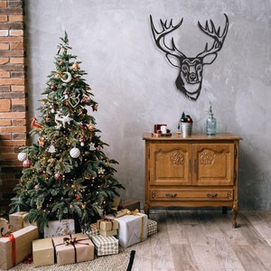 Deer Metal Wall Art Decor Artwork Home Deco Wall Art Deer Head Metal ...