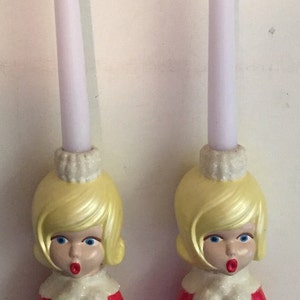 Vintage Ceramic Christmas Carolers Candle Stick Holders Set of 2 - Etsy