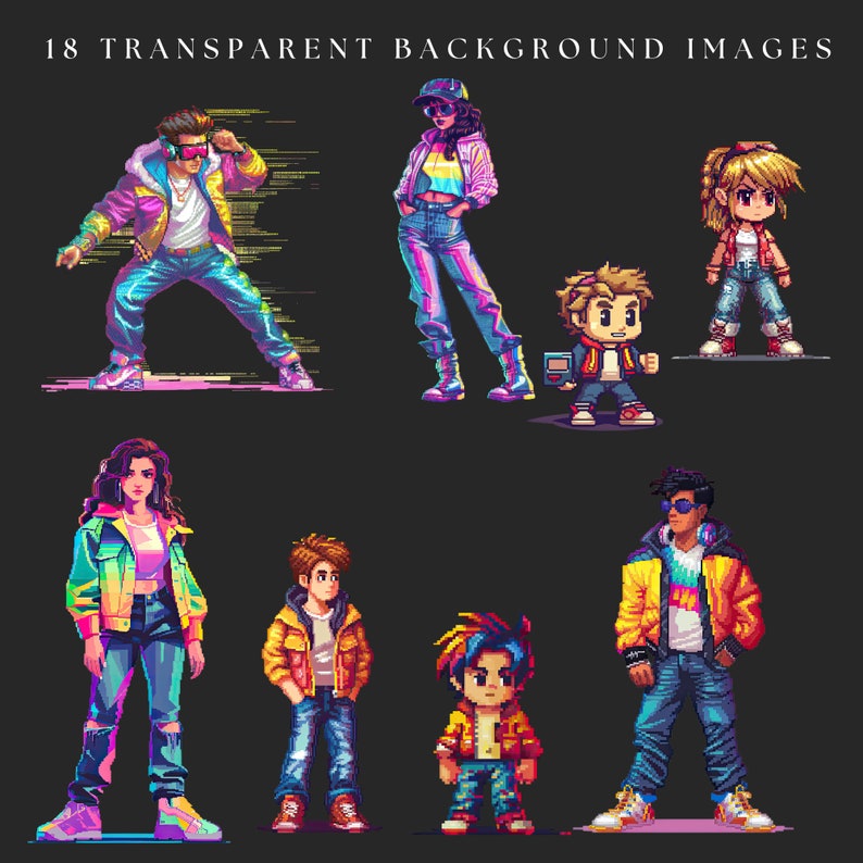 80s Arcade Clipart Neon 80s Video Game Gamer PNG 300 DPI Joystick ...