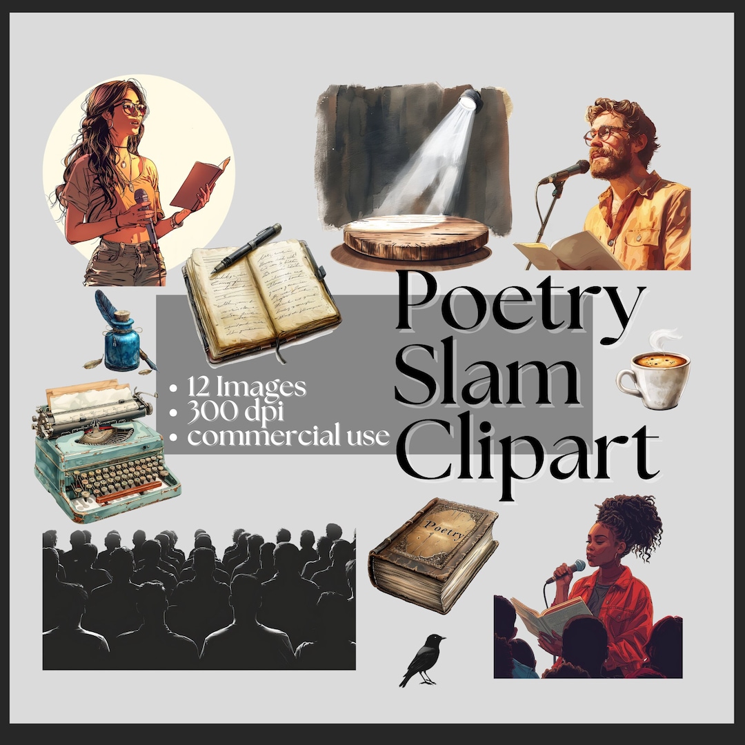 Poetry Slam Clipart - Reciting Poetry Creative Writing Graphics Urban ...