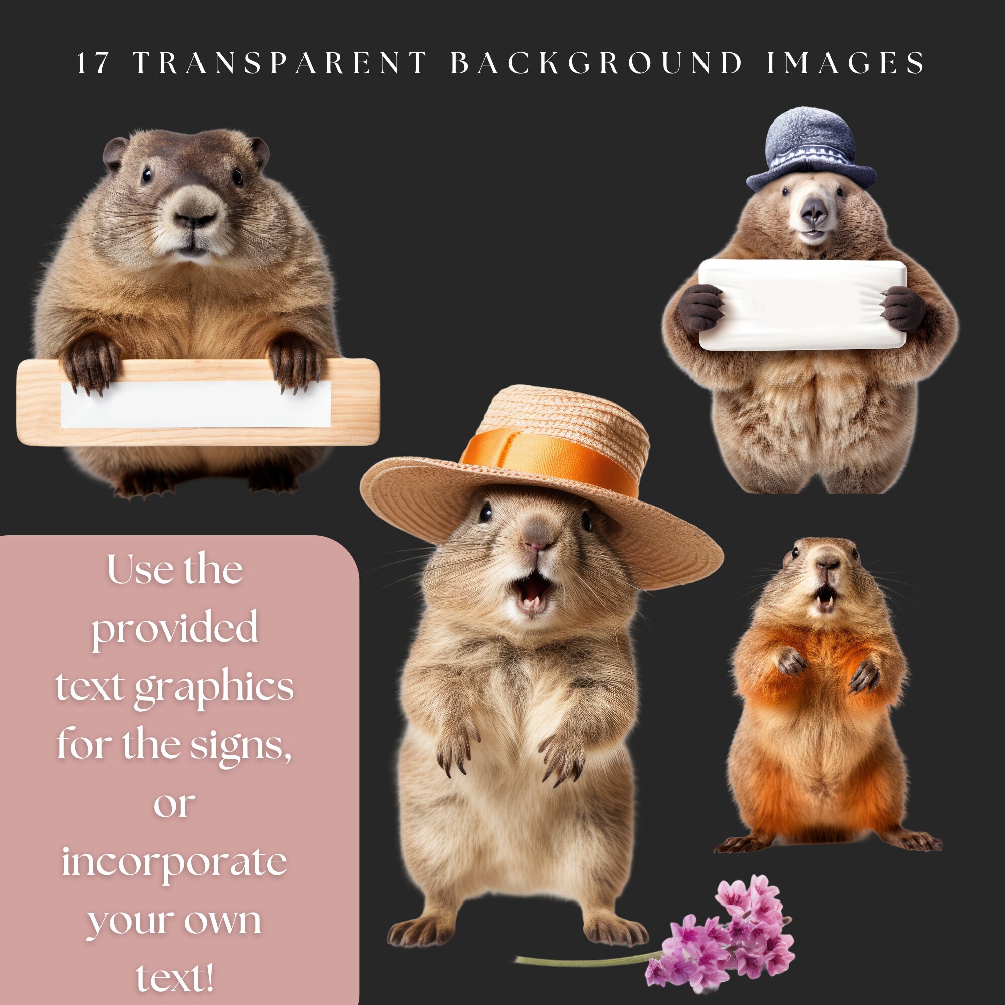 Groundhog Day Woodchuck Clipart Instant Download 300 Dpi - Etsy