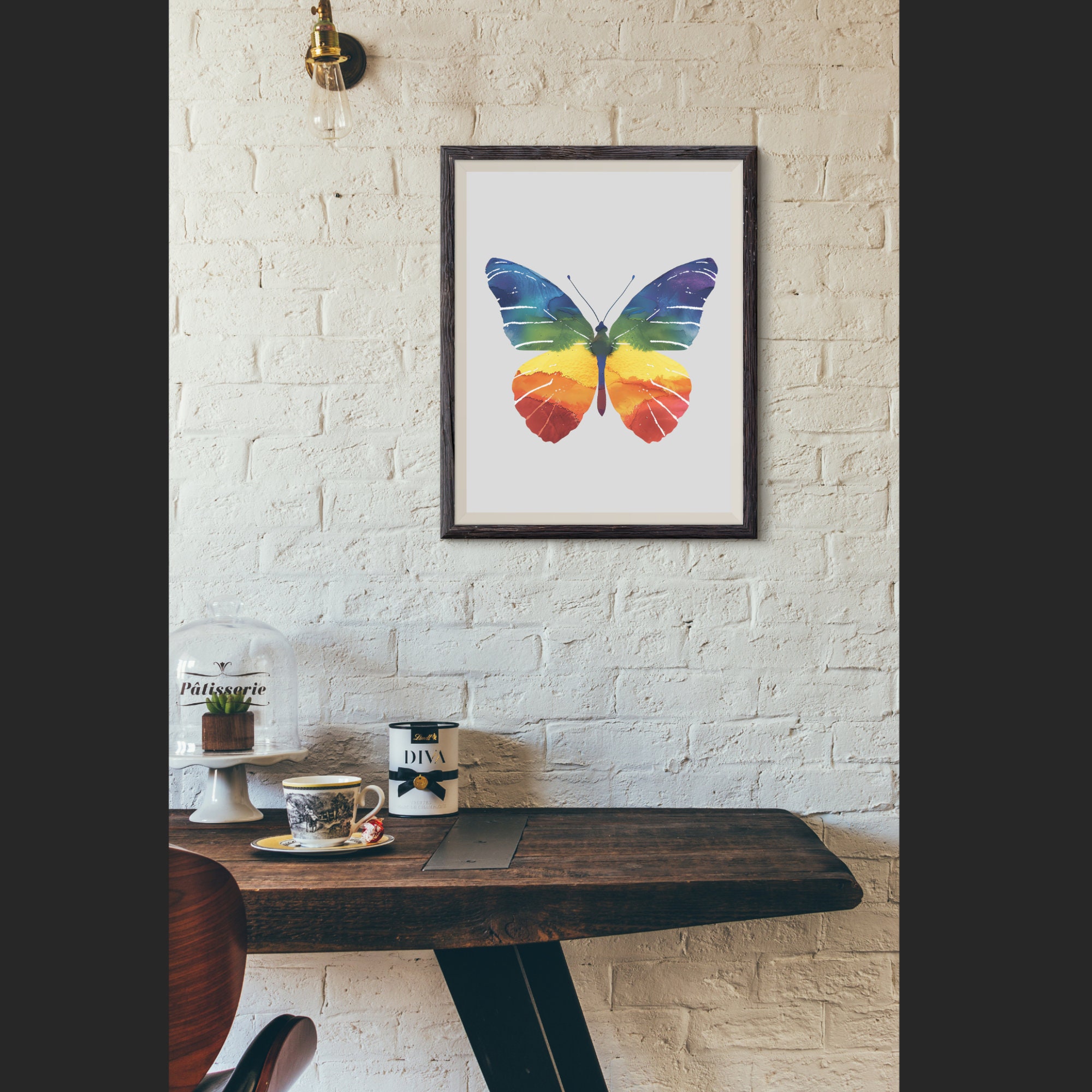 Rainbow Butterfly Clipart - Vibrant Butterfly Graphics Whimsical ...