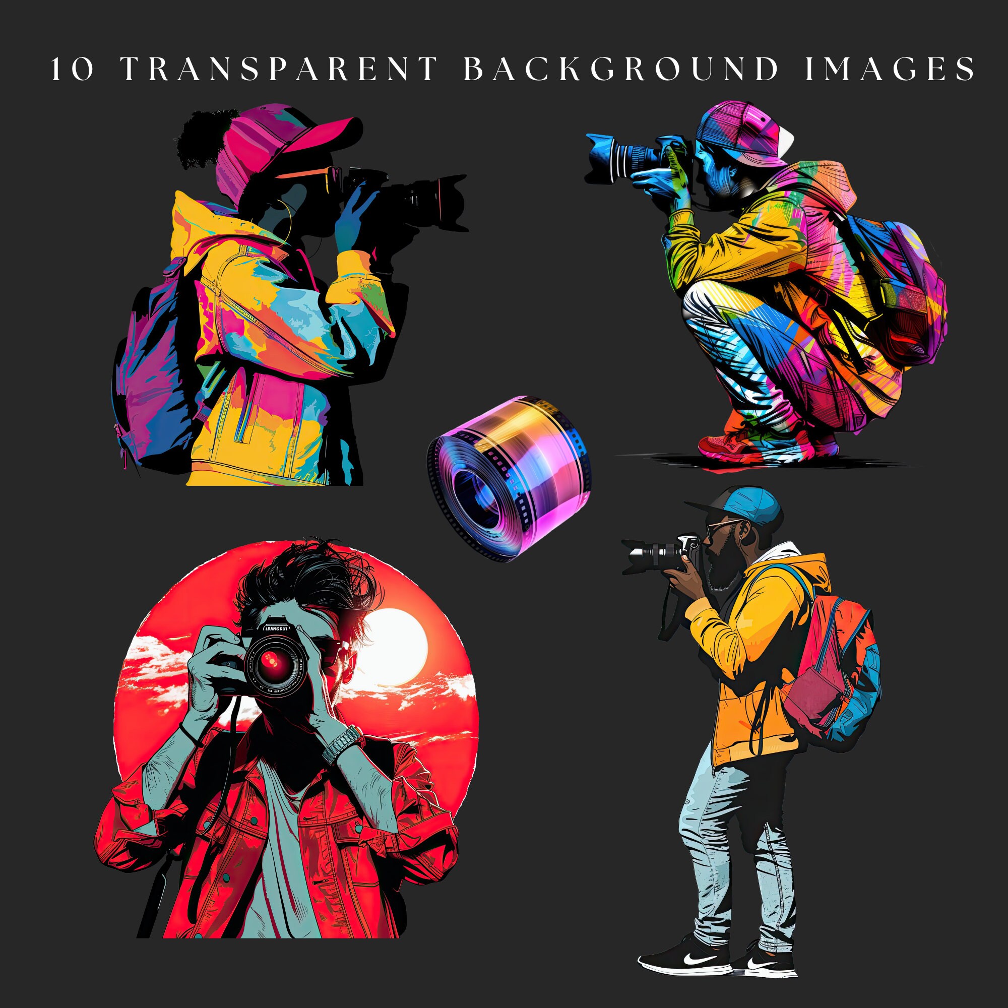 Colorful Camera Clipart - Photographer Graphic Photo Art Picture Taking ...