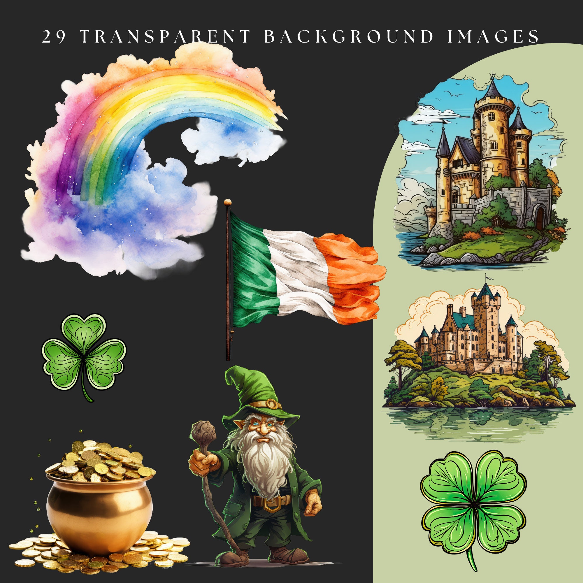 St. Patrick's Day Clipart Hipster St. Paddy's PNG Pot of Gold ...