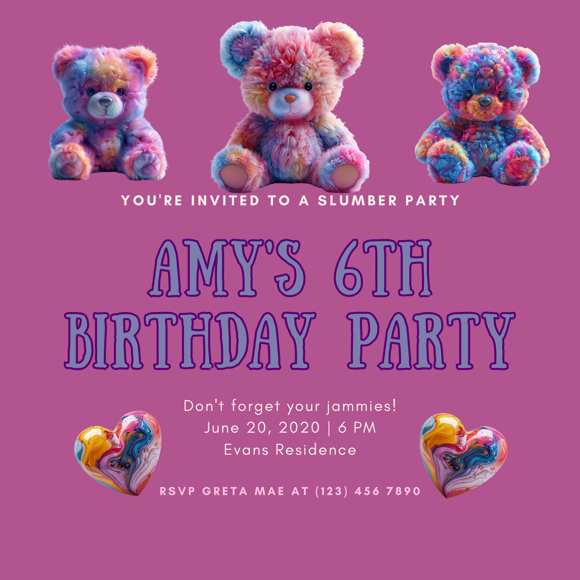 Colorful Teddy Bear Clipart Whimsical Bright Neon Teddies Vibrant ...