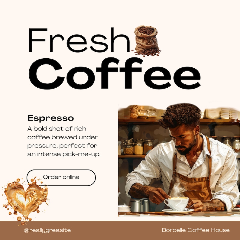 Barista Vibes Clipart - Coffee Lover Latte Foam Art Cappucino Graphics ...