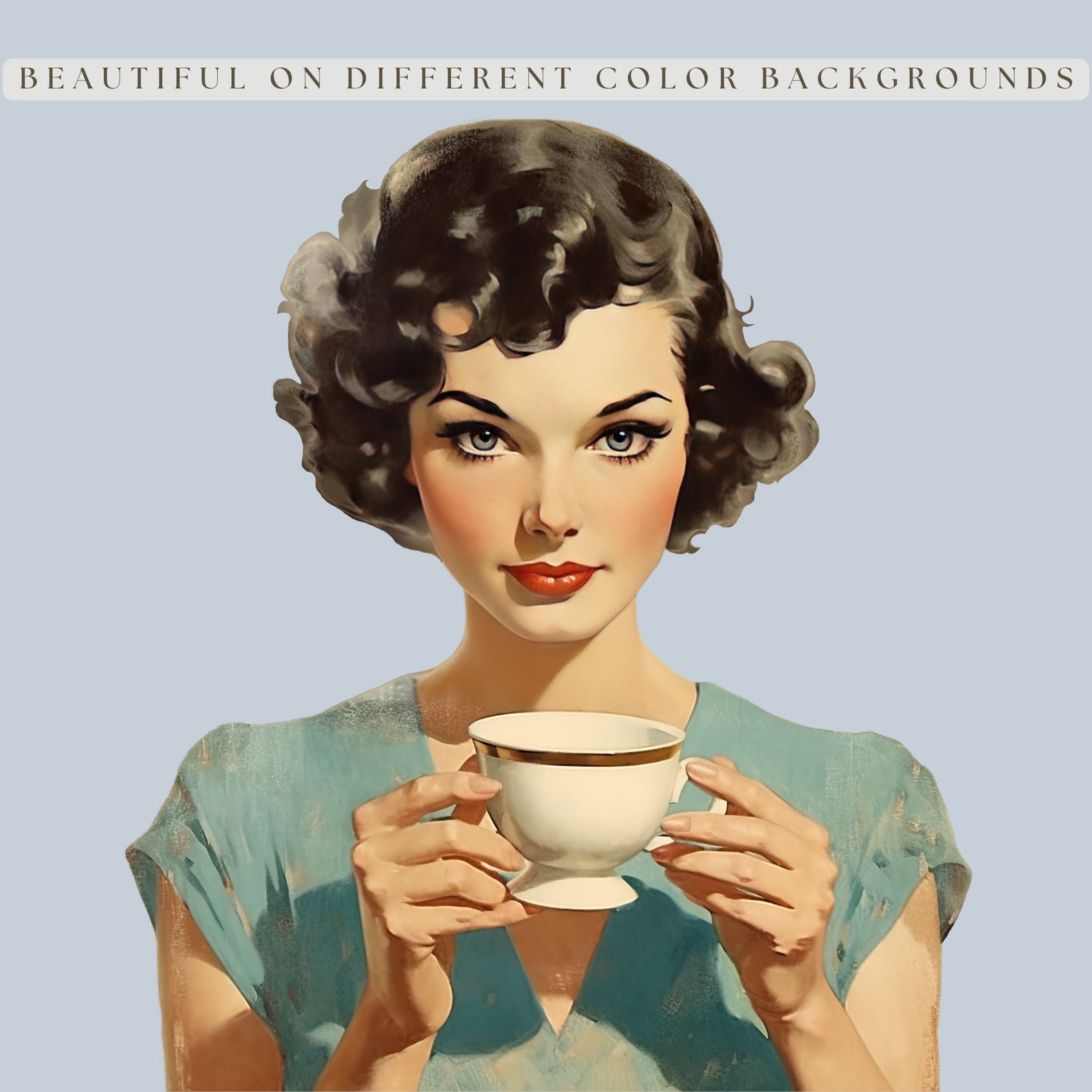 Vintage Beauty Clipart 300 DPI 50s Lady Retro Woman Vintage Art Woman ...