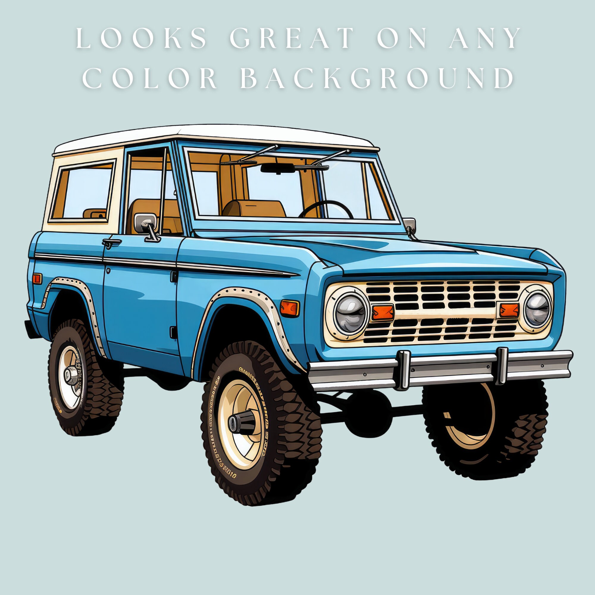Vintage SUV Clipart Retro Car Illustration 300 DPI Off-road Vehicle Car ...