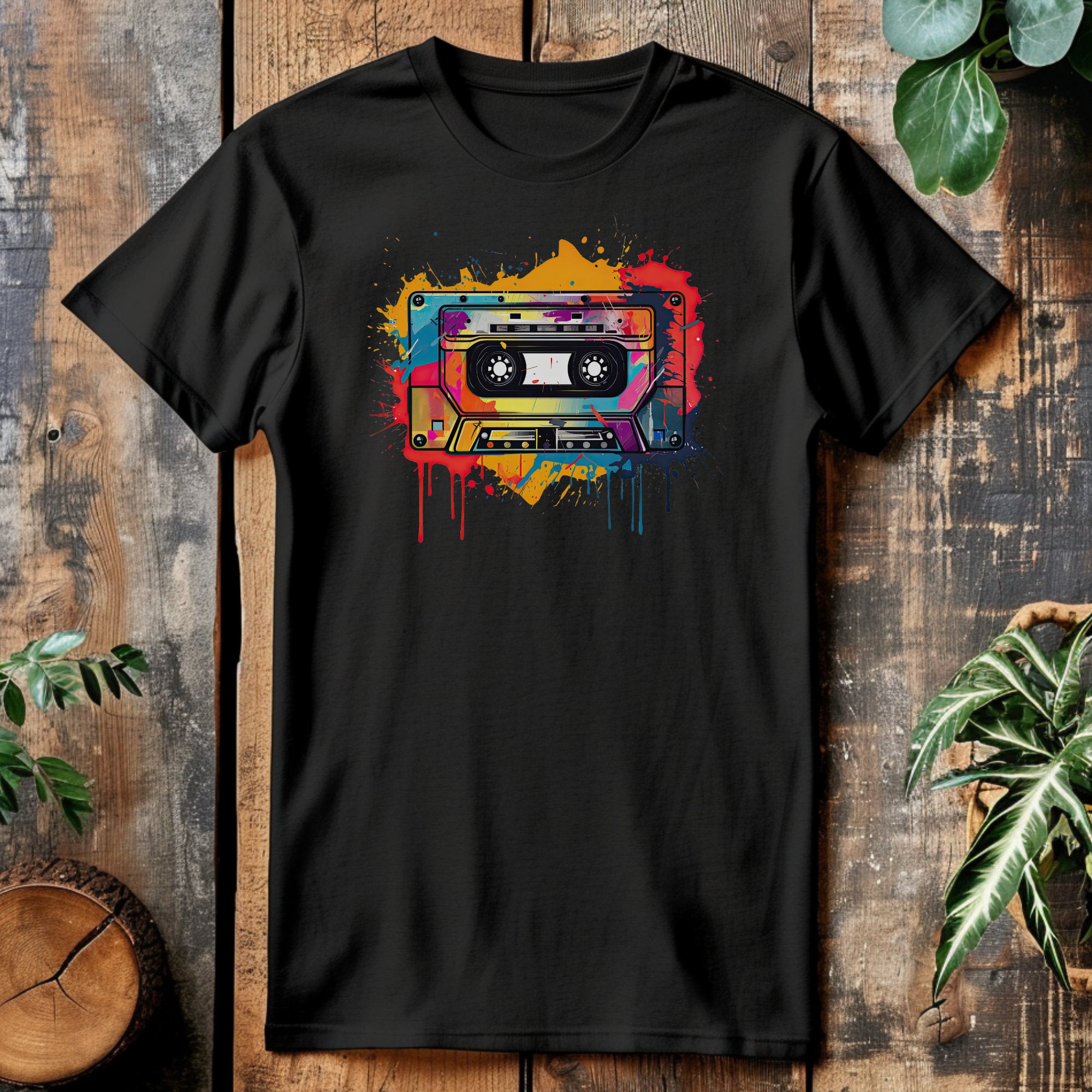 Retro Cassette Tape Clipart Bright Musical Graphic 80s 90s Vintage Mix ...