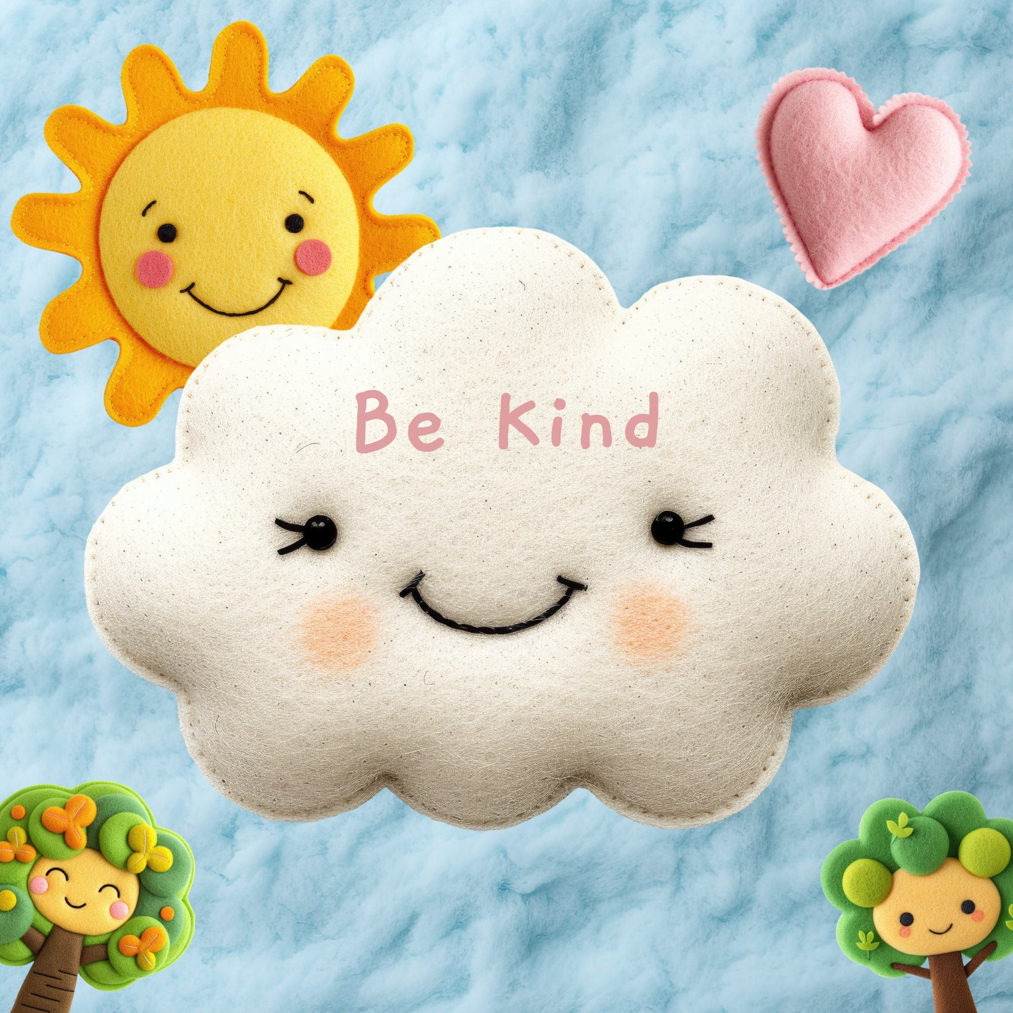 Felt Forest Scene Clipart Cute Felt Animals, Adorable Nature Images ...