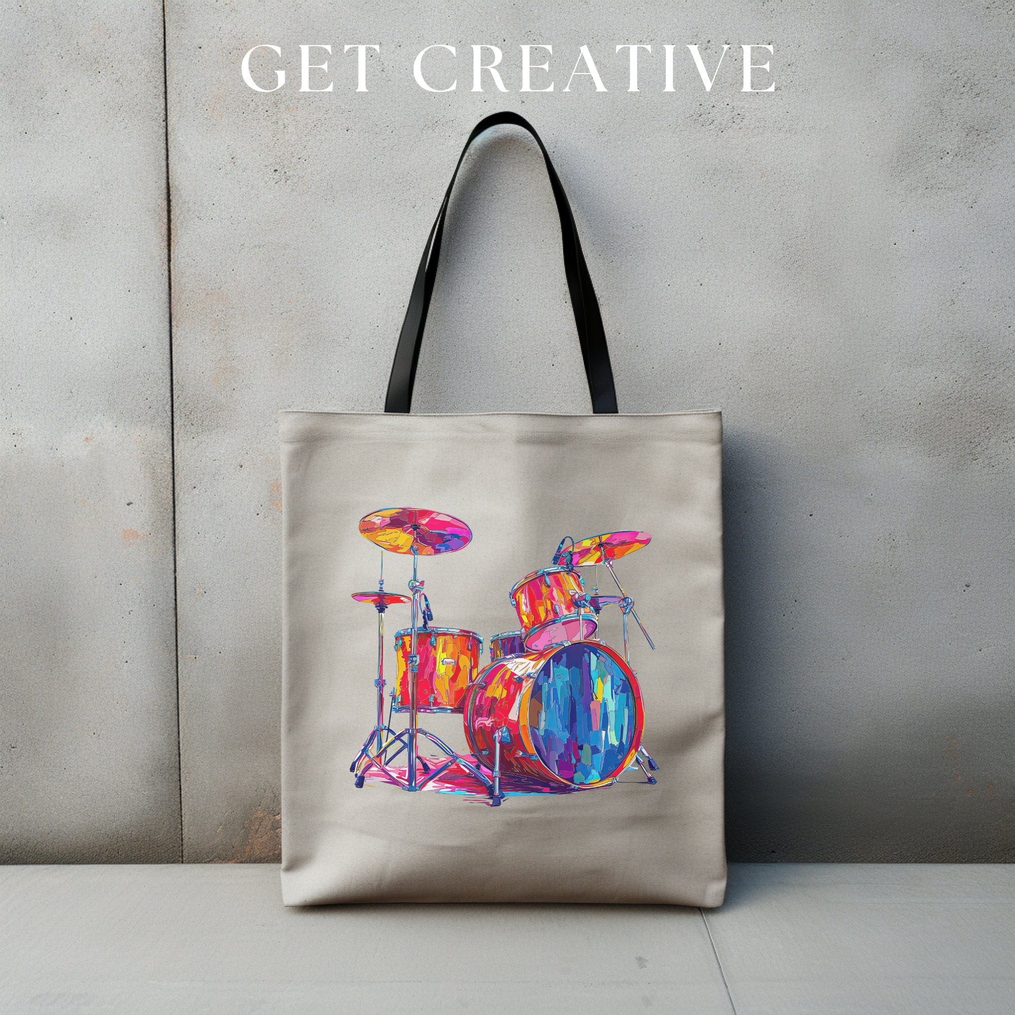 Colorful Drum Set Clipart - Rockband Drummer Graphic Musical Art ...