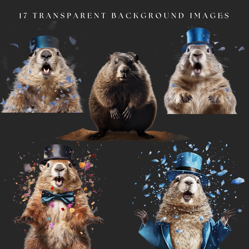 Groundhog Day Woodchuck Clipart Instant Download 300 Dpi - Etsy