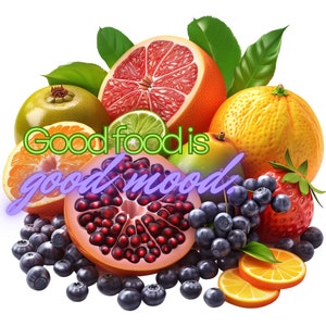 Fruit Clipart Pack Healthy Food Kiwi Mango Pineapple Papaya Strawberry ...