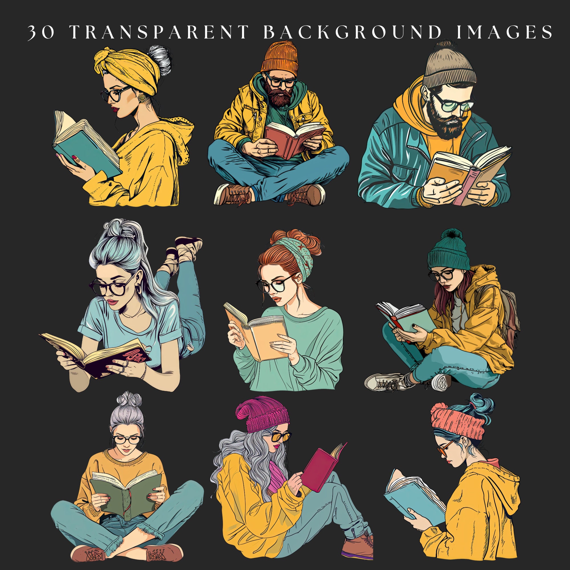 Hipster Book Clipart Bookshelves Laptop Tablet Houseplants Coffee Mug ...