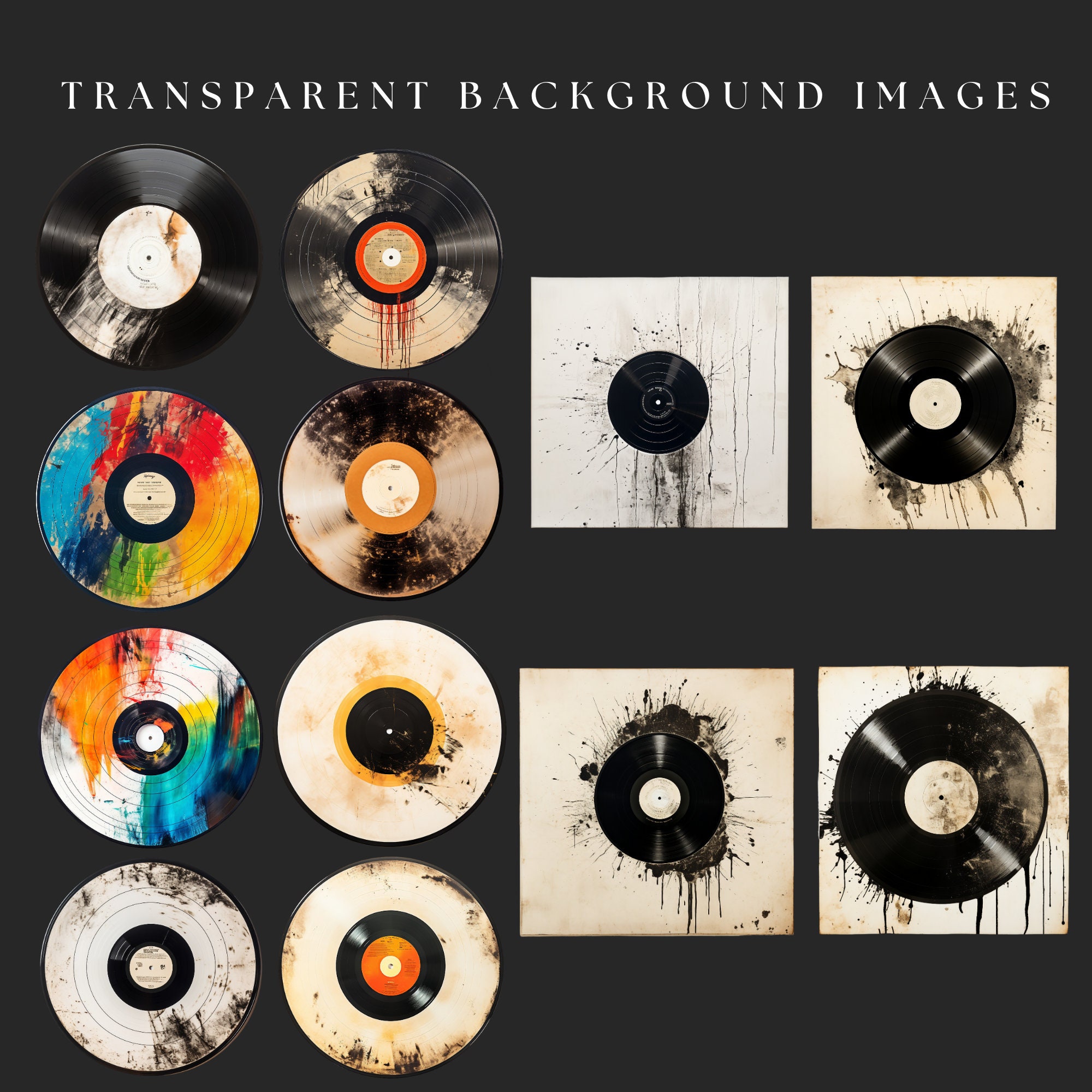 Vintage Music Clipart Retro Vinyl Records Retro Microphone PNG Musician ...