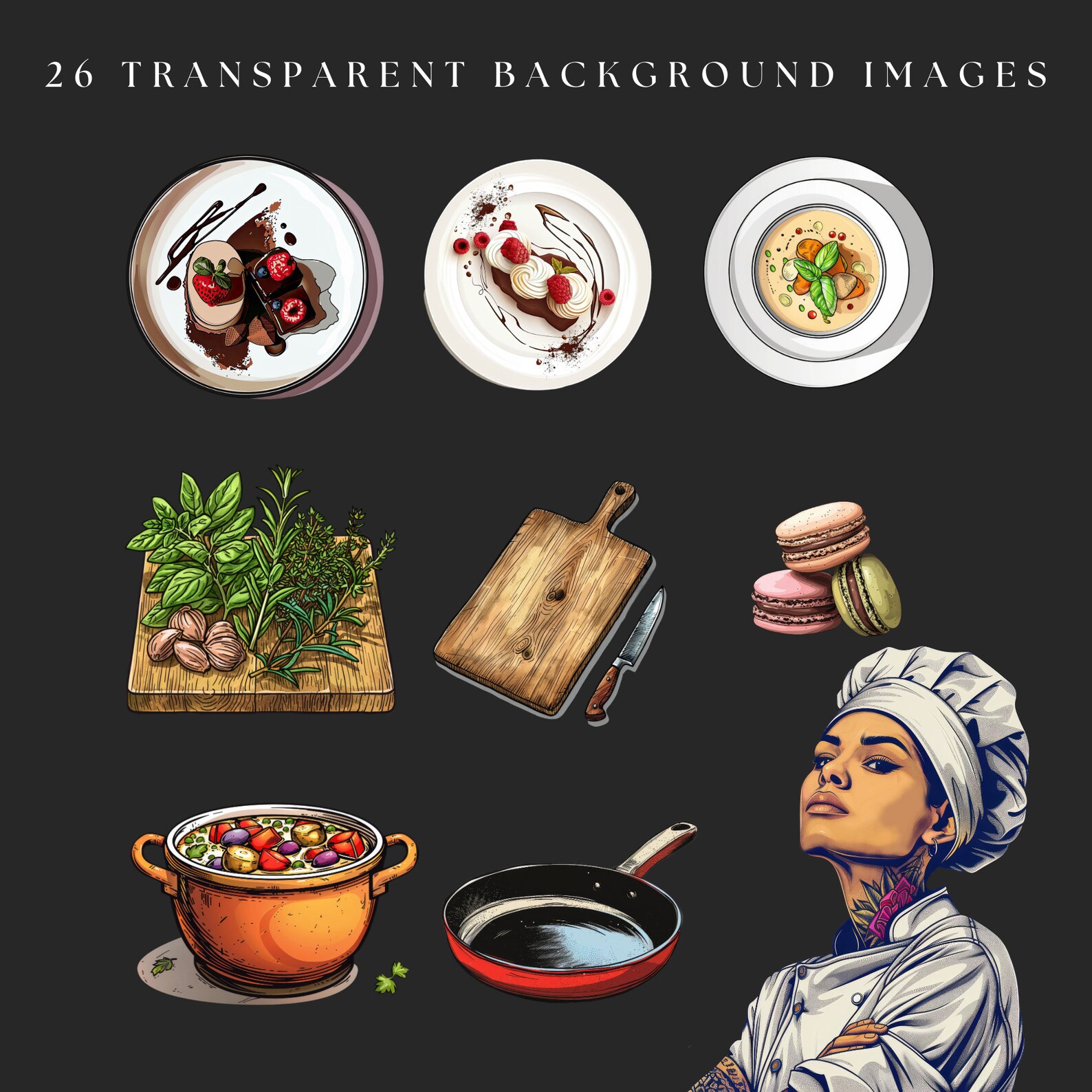 Chef Clipart Culinary Master Graphics Cooking Kitchen Food Culinary Art ...