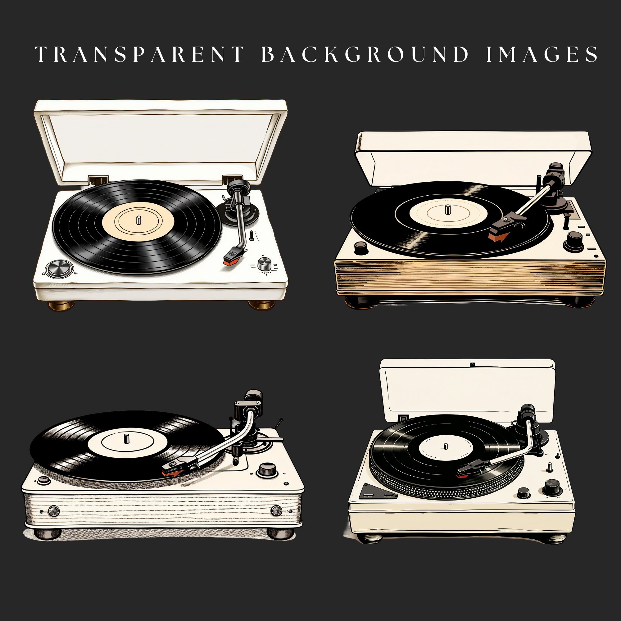 Vintage Music Clipart Retro Vinyl Records Retro Microphone PNG Musician ...