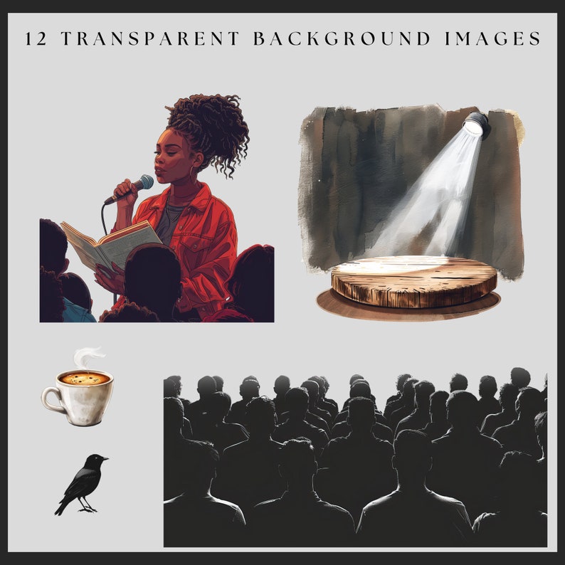 Poetry Slam Clipart - Reciting Poetry Creative Writing Graphics Urban ...