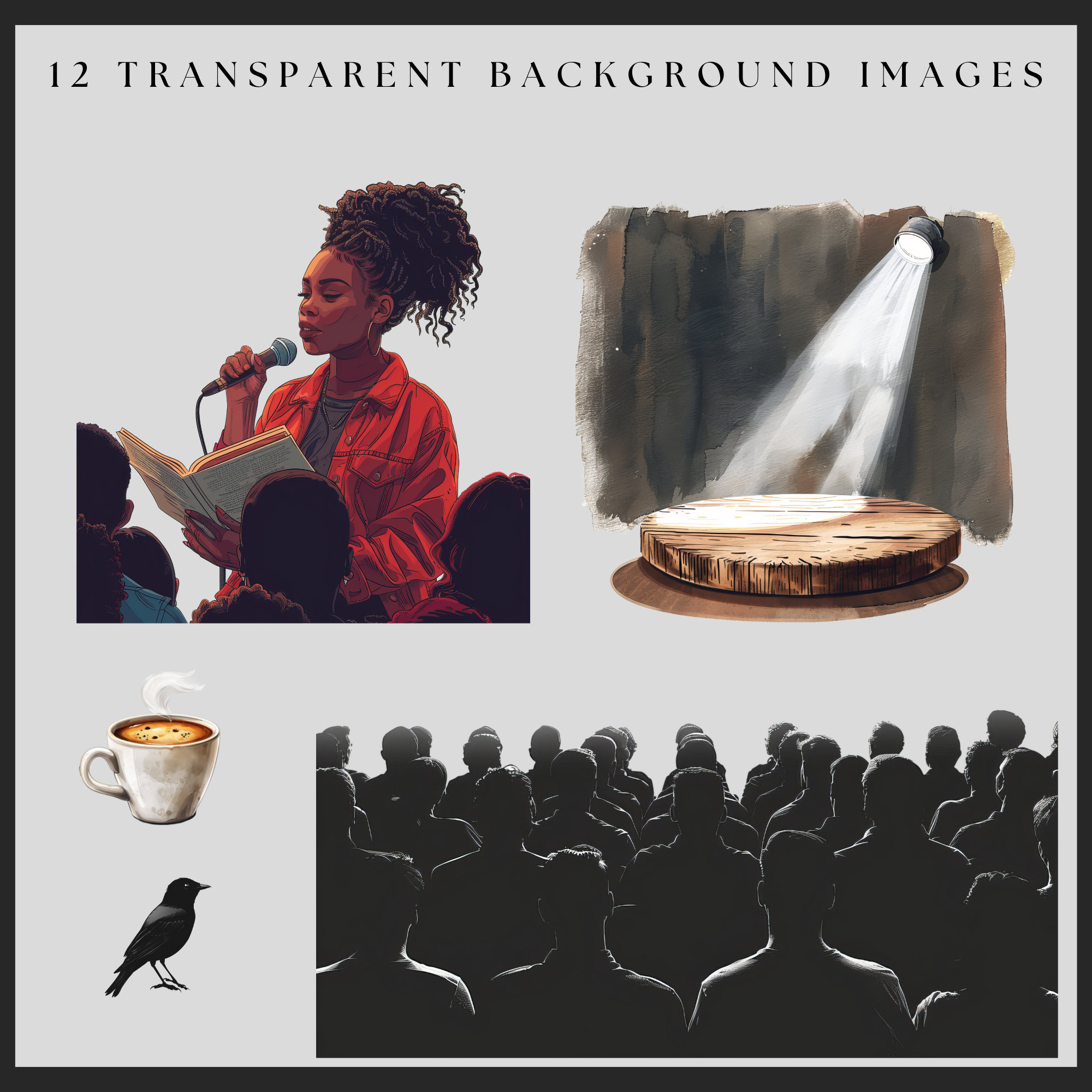 Poetry Slam Clipart - Reciting Poetry Creative Writing Graphics Urban ...